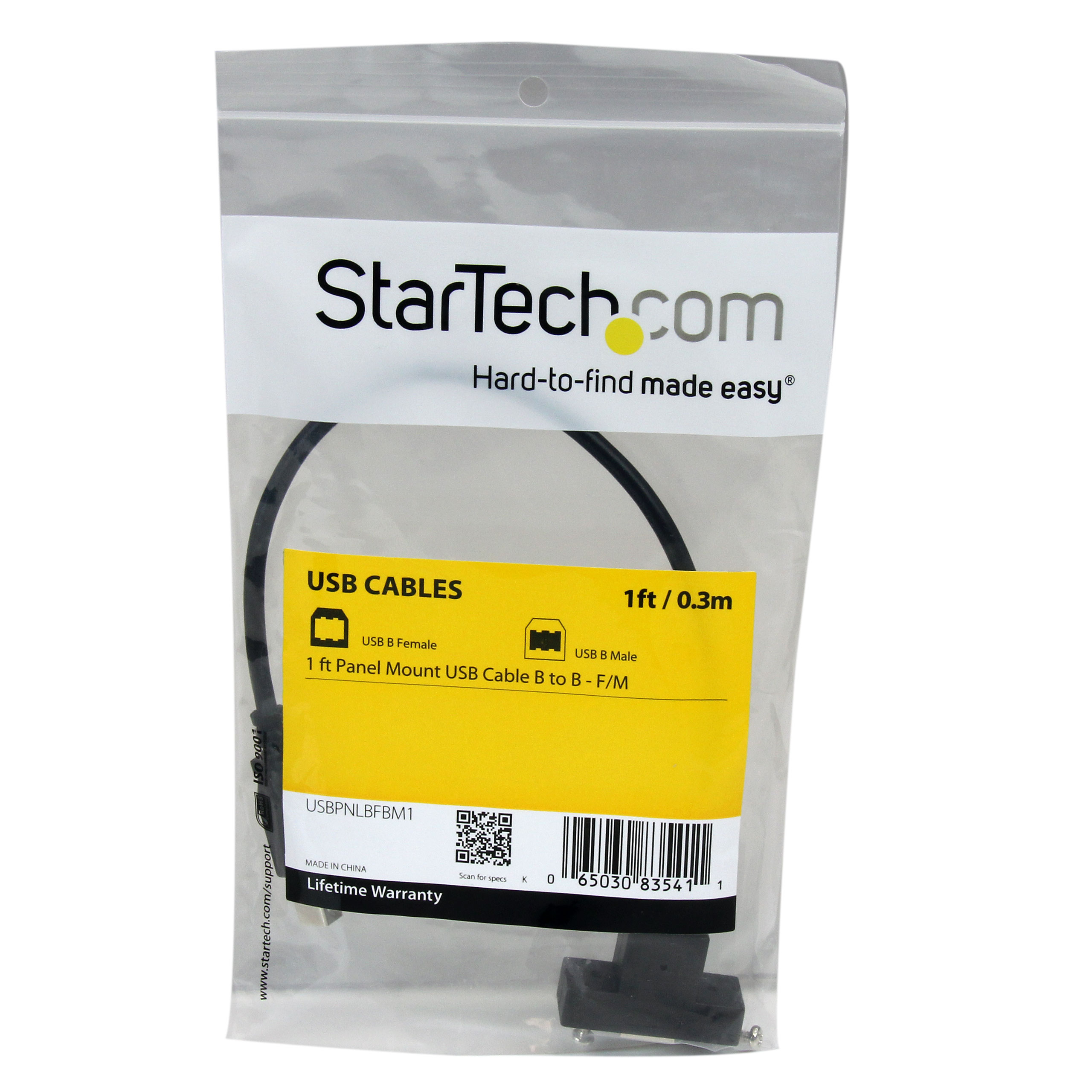 StarTech.com 1 ft Panel Mount USB Cable B to B - F/M