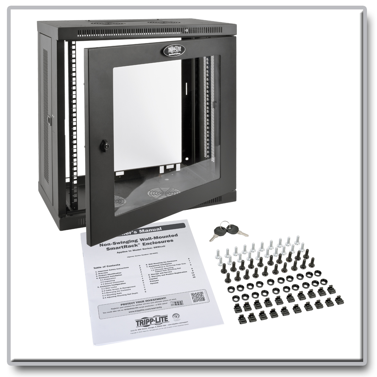 Tripp Lite 12U Wall Mount Rack Enclosure Server Cabinet 13" Depth w ...