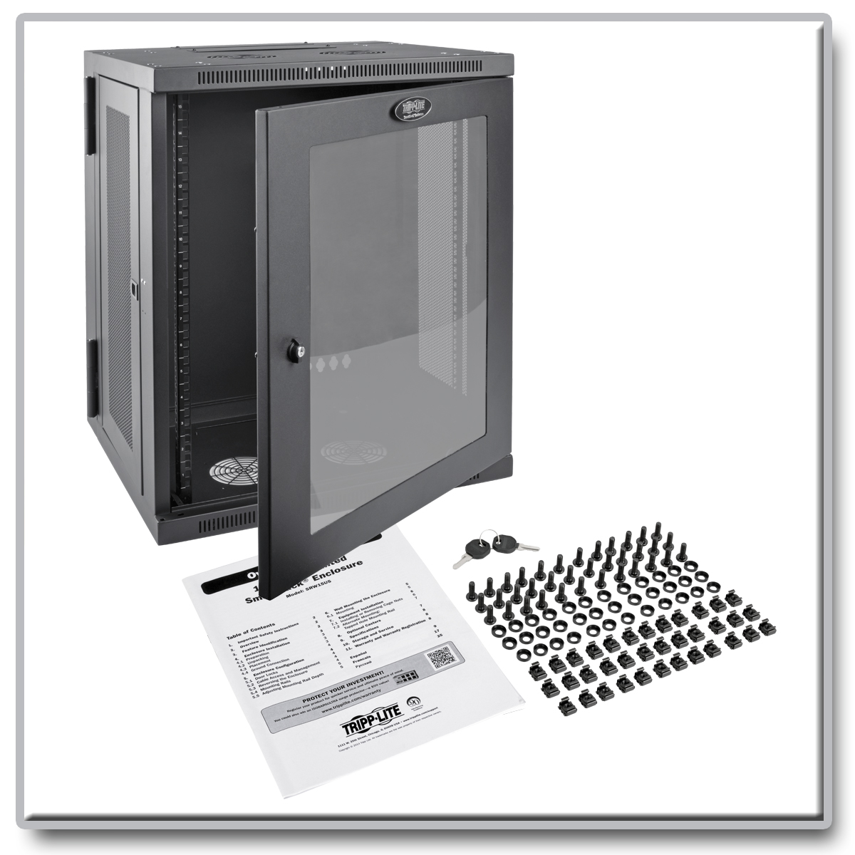 Tripp Lite 15U Wall Mount Rack Enclosure Server Cabinet w Hinged ...