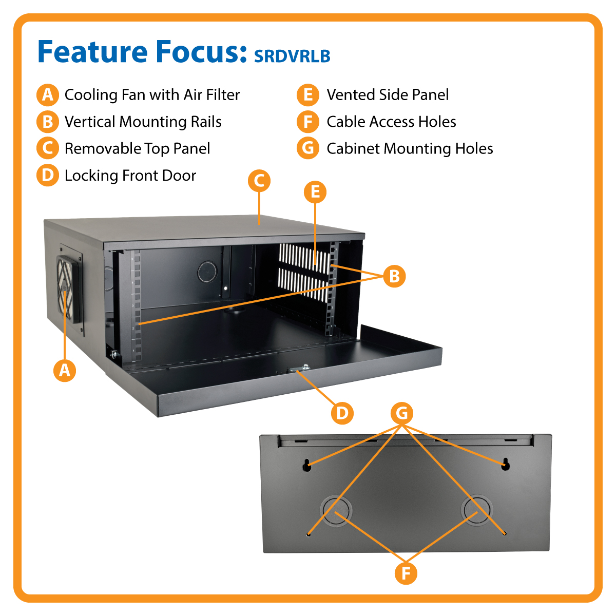 Tripp Lite 5U Security DVR Lockbox Rack Enclosure 60lb Capacity Black ...
