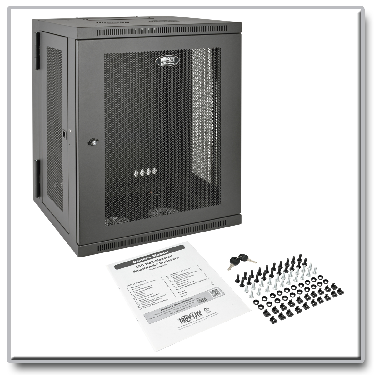 Tripp Lite 15U Wall Mount Rack Enclosure Server Cabinet Hinged ...