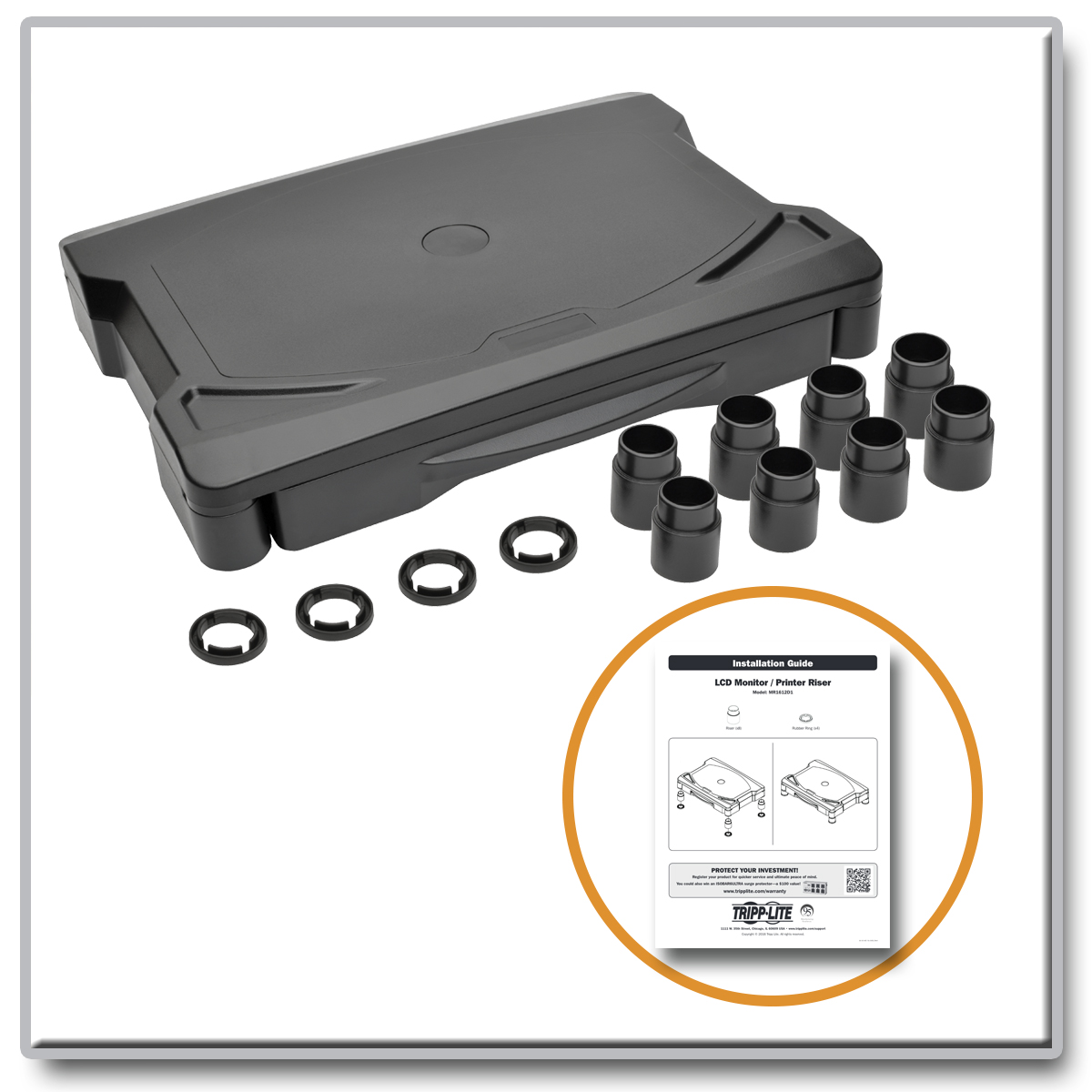 Tripp Lite Monitor Riser Printer Monitor Stand w/ Storage Drawer 4.7In ...