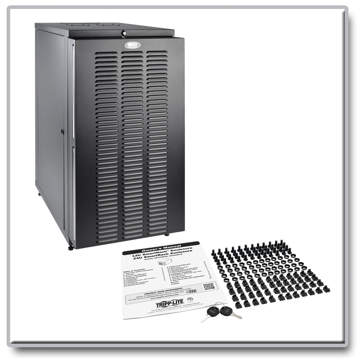 Tripp Lite 24U Industrial Rack Floor Enclosure Server Cabinet Doors ...