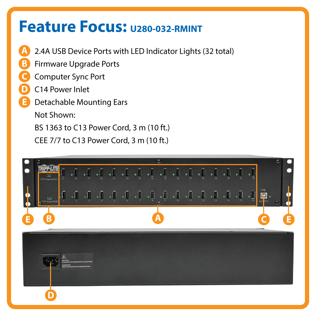 Tripp Lite 32-Port USB Charging Station with Syncing charging station ...