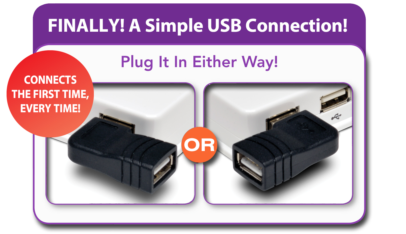 Tripp Lite USB 2.0 High Speed Adapter Reversible A to Right Angle A M/F ...