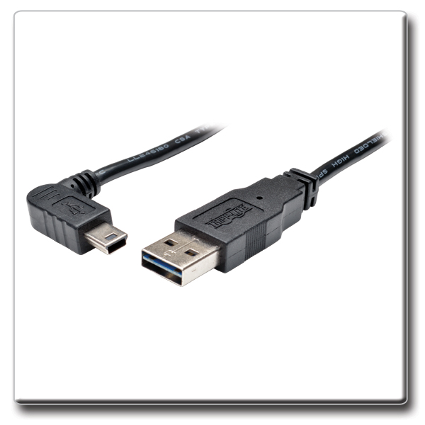 Tripp Lite 6ft USB 2.0 High Speed Cable Reversible A to Right Angle ...