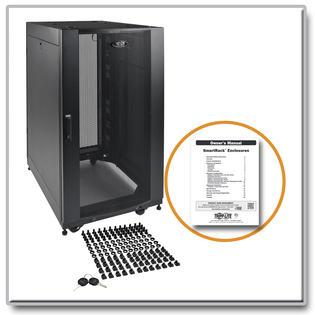 Tripp Lite 25U Rack Enclosure Server Networking Cabinet Shallow Depth ...