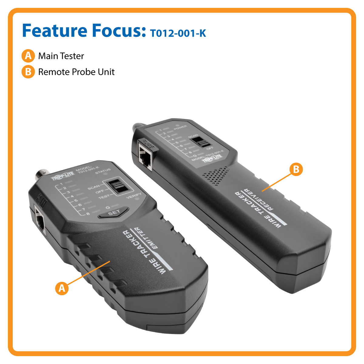 Tripp Lite Cable Tester Wire Tracker Tone Generator RJ45 RJ11 BNC w LED ...