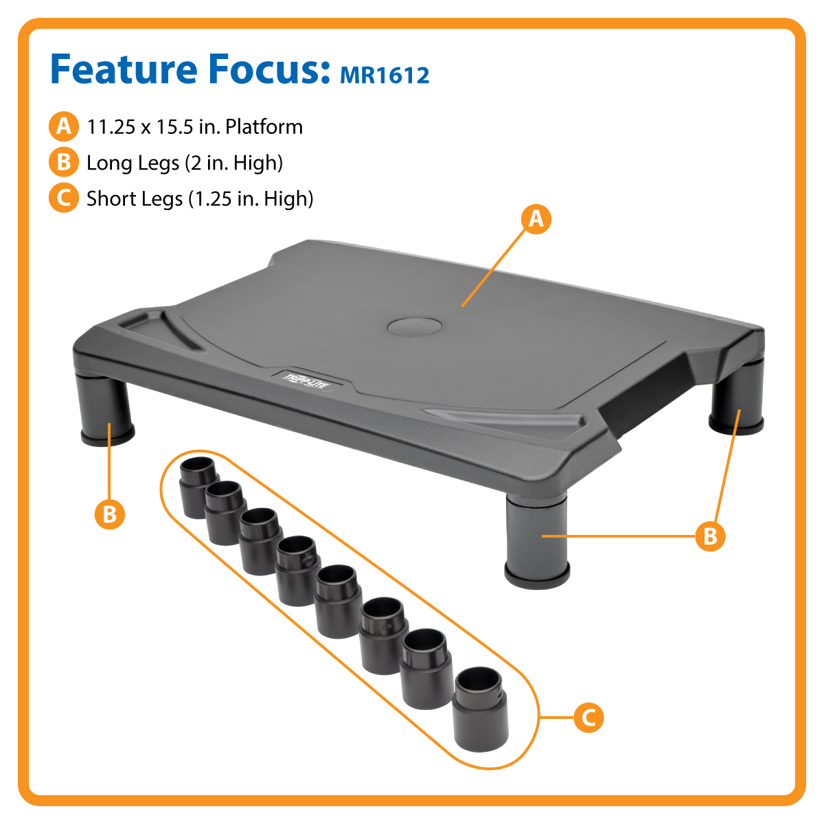 Tripp Lite Universal Monitor Riser Stand Computer Laptop Printers 1.25 ...