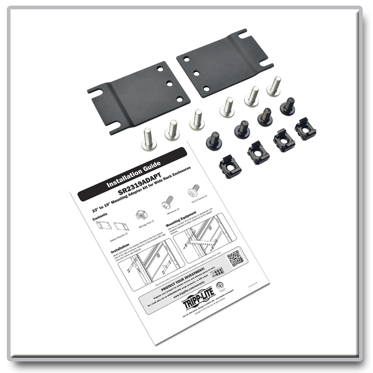 Tripp Lite Rack Enclosure Server Cabinet Mounting Adapter Kit 23 Inch ...