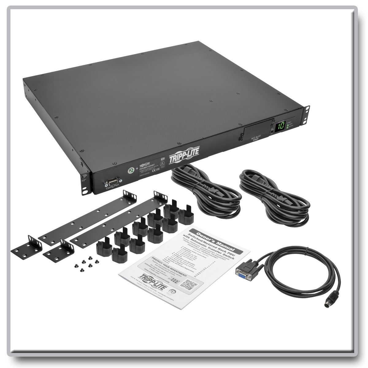 Tripp Lite PDU Metered ATS 2/2.4KW 200/240V 10 C13 2 C14 3.6M Cords ...