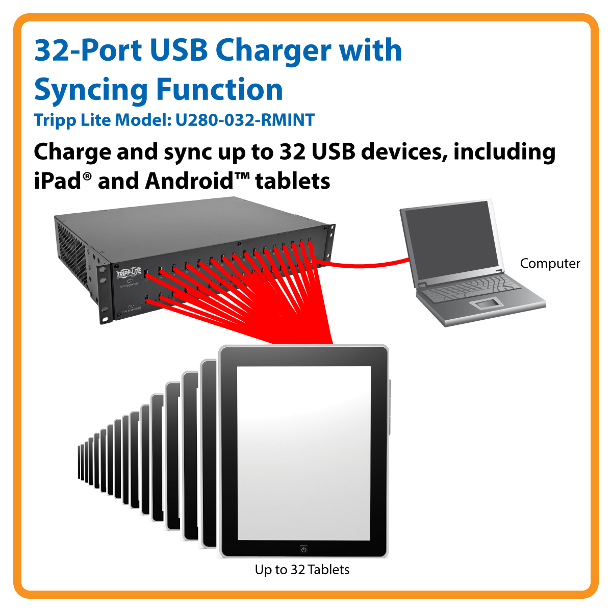 Tripp Lite 32-Port USB Charging Station with Syncing charging station ...