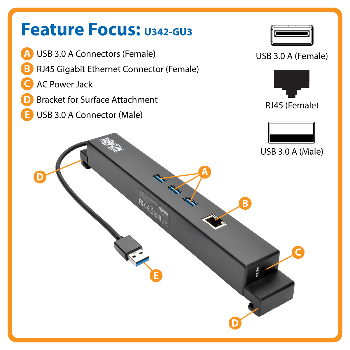 Tripp Lite Microsoft Surface Docking Station USB Hub & Gigabit Ethernet - docking station - USB ...