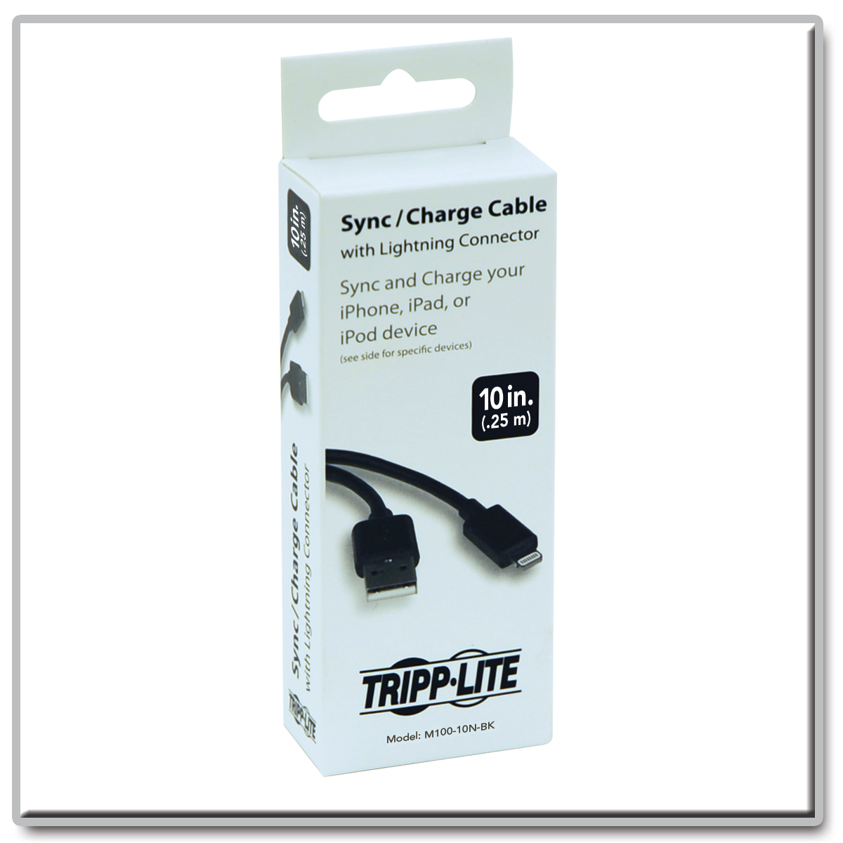 Tripp Lite 10in Lightning USB/Sync Charge Cable for Apple Iphone / Ipad ...