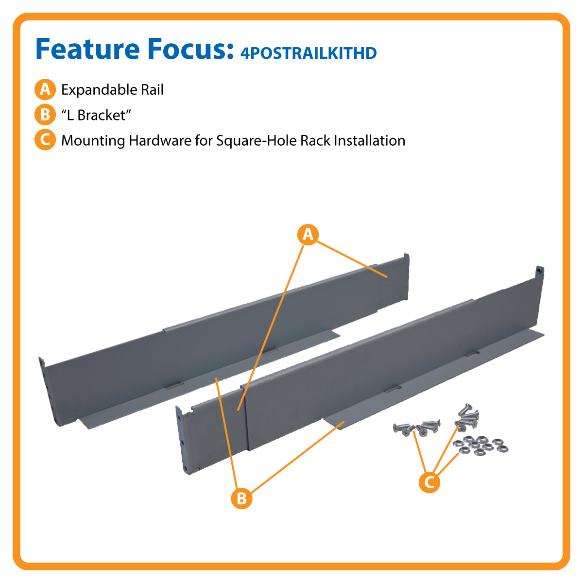 Tripp Lite 4-Post Rackmount Installation Kit for select UPS Systems ...
